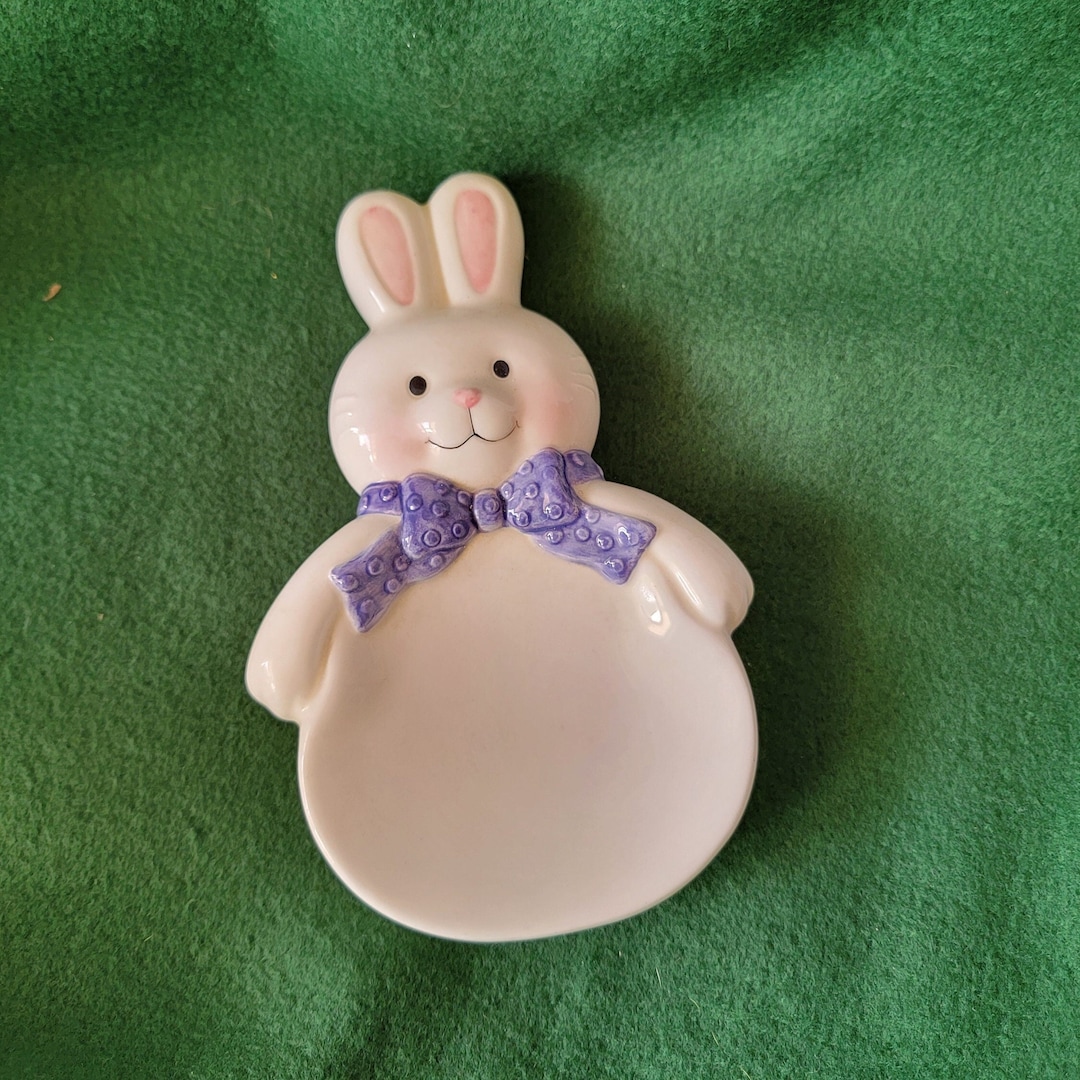 Easter Bunny Spoon Rest, Ceramic, MINT Condition - Etsy