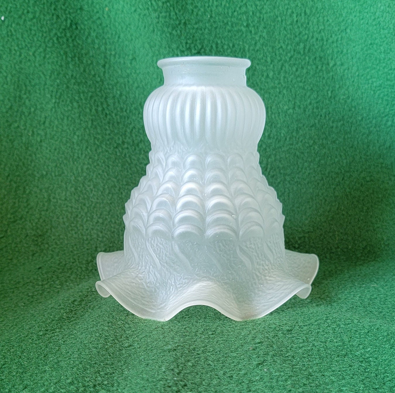 Vintage Frosted Glass Ruffled Ceiling Fan Pendant Light Shade - Etsy