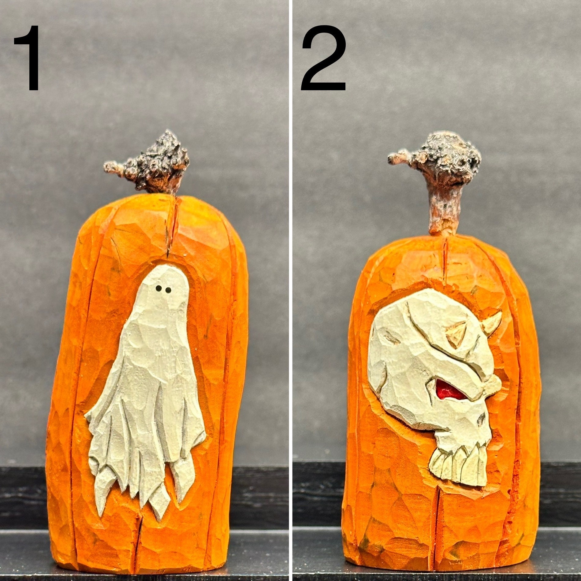 Hand Carved Wood Pumpkins (H40) - Etsy