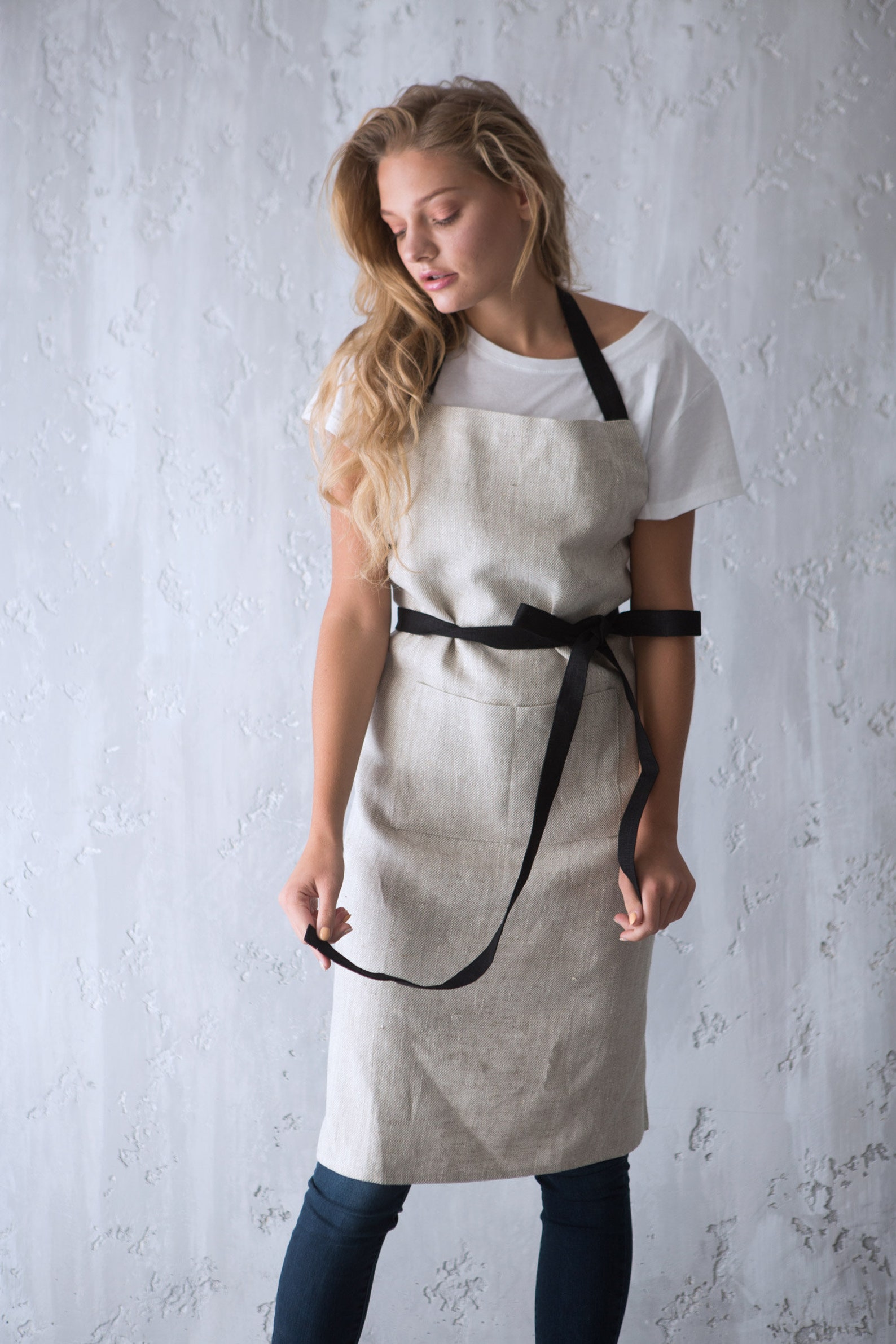 Linen Apron for Women Linen Apron With Pockets Womens Linen | Etsy