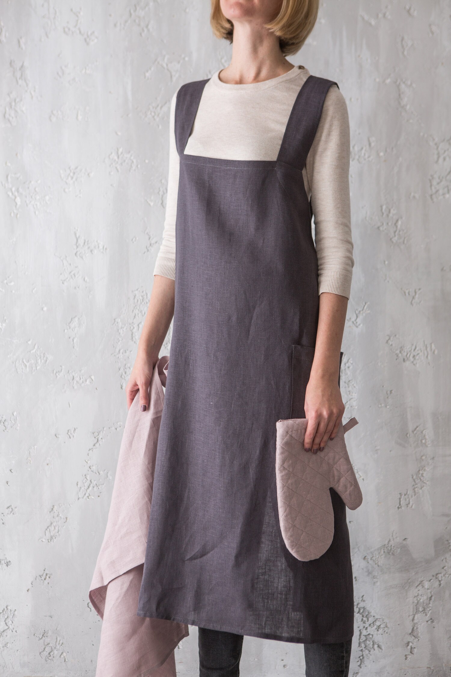 Pinafore Apron Linen Apron Linen Pinafore Pinafore Apron | Etsy