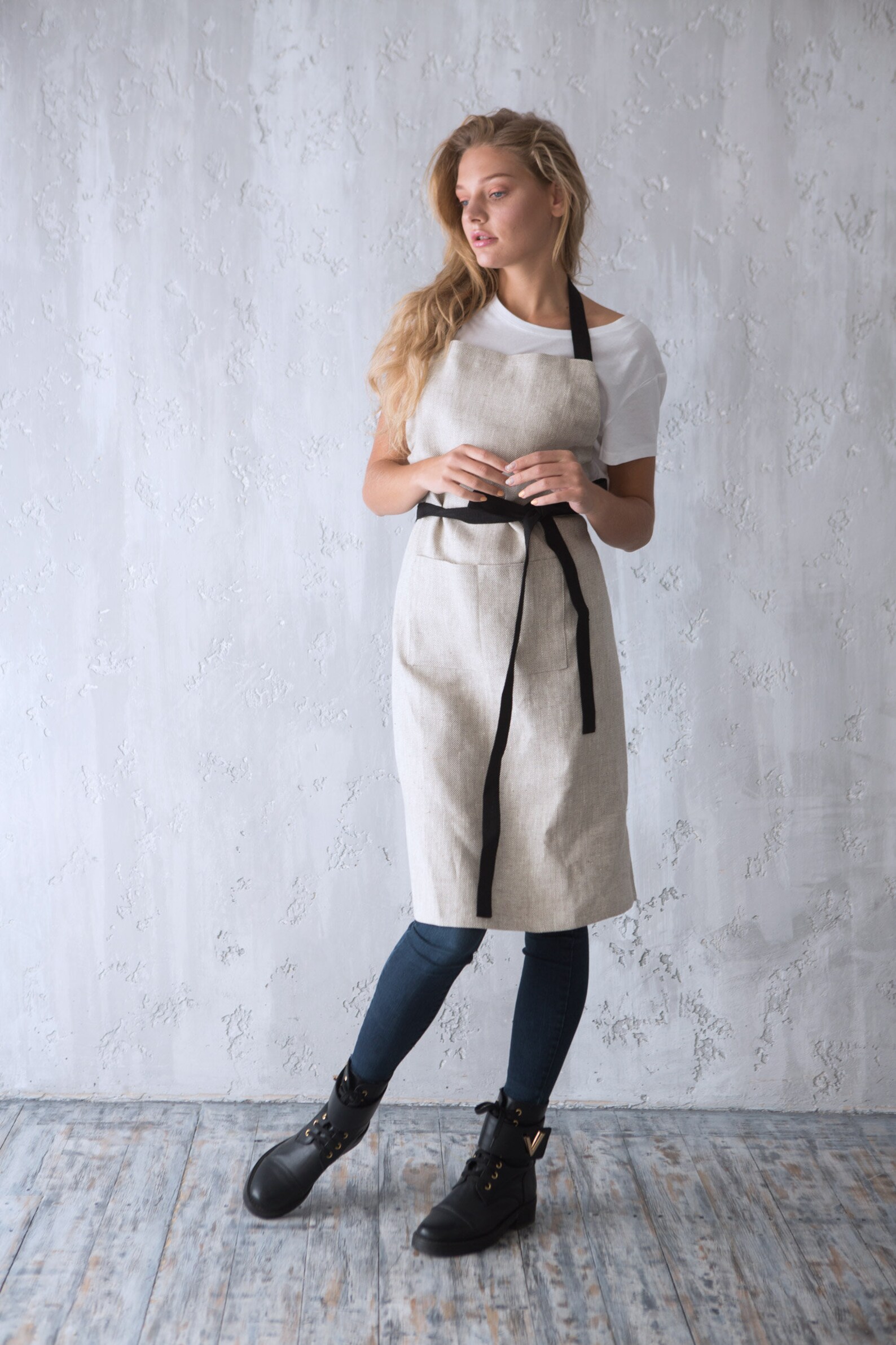 Linen Apron for Women Linen Apron With Pockets Womens Linen | Etsy