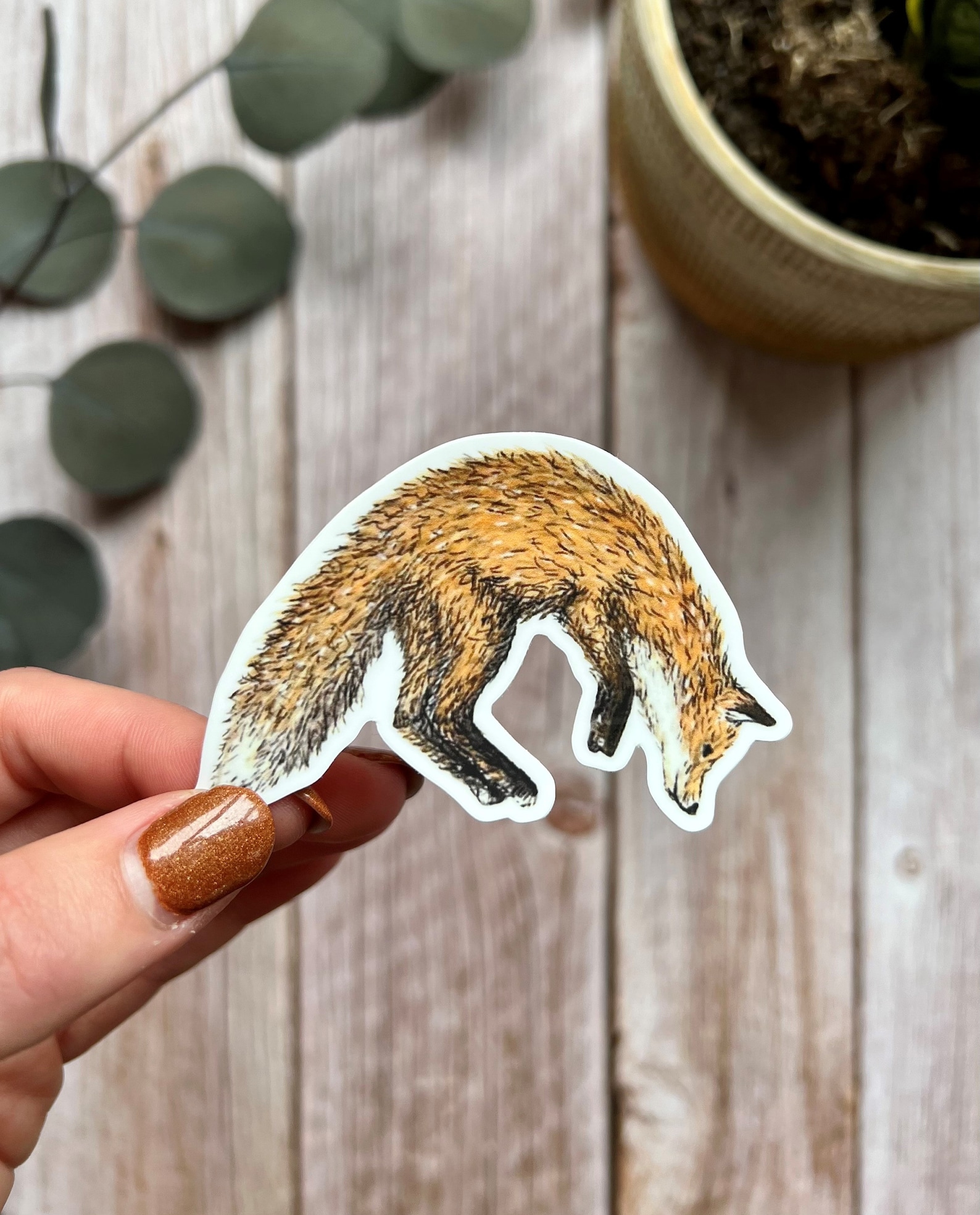 Fox Hop Vinyl Sticker: Waterproof Woodland Animal Decal - Etsy
