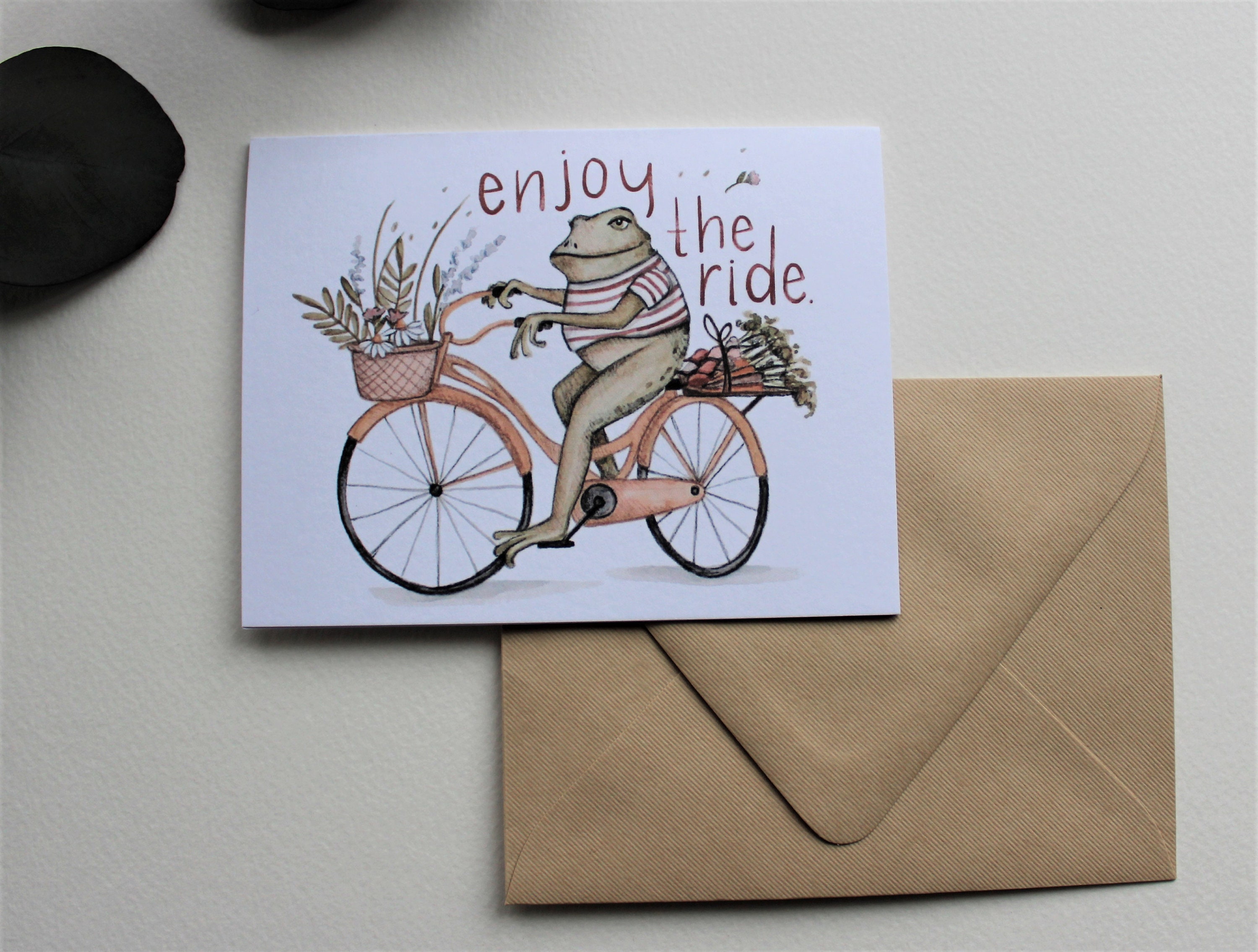 Enjoy the Ride Blank Greeting Card Handmade Illustrated Cozy - Etsy