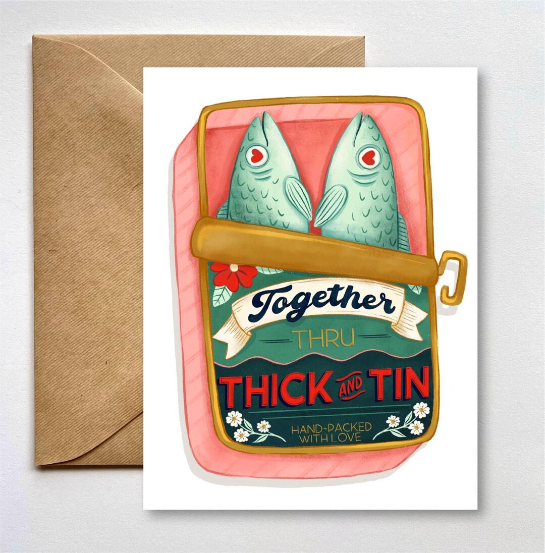 Thru Thick & Tin Greeting Card, Blank Inside Romantic Vintage ...