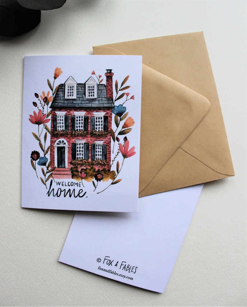 Welcome Home Housewarming Greeting Card Handmade Illustrated - Etsy