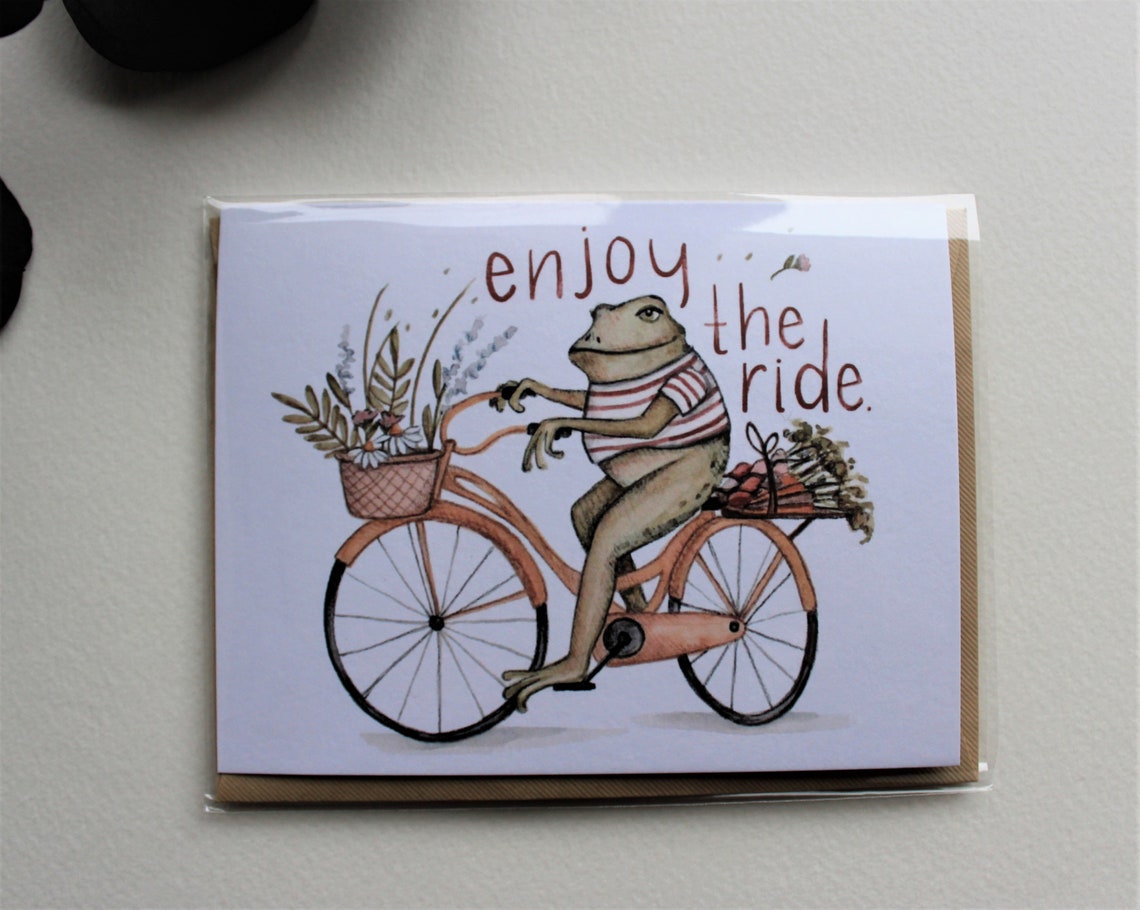 Enjoy the Ride Blank Greeting Card Handmade Illustrated Cozy - Etsy