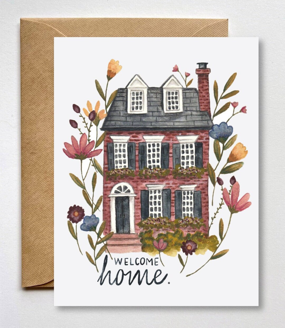 Welcome Home Housewarming Greeting Card Handmade Illustrated Cozy ...