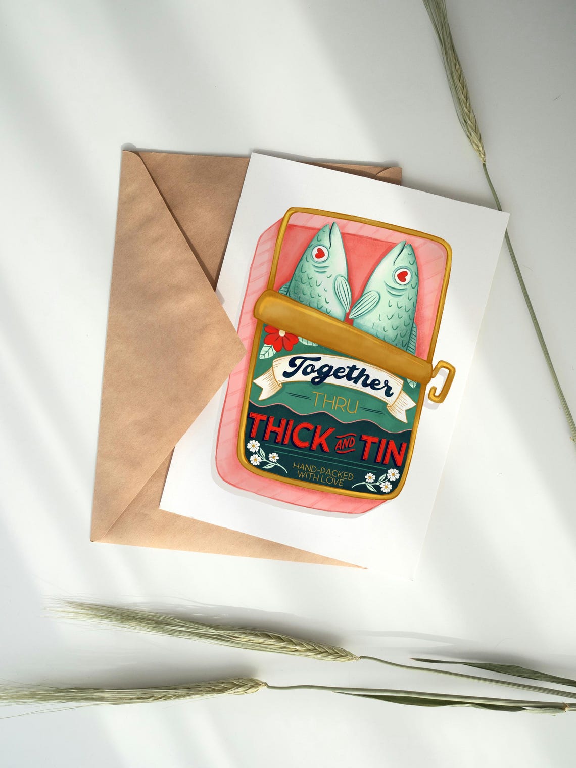 Thru Thick & Tin Greeting Card, Blank Inside Romantic Vintage ...
