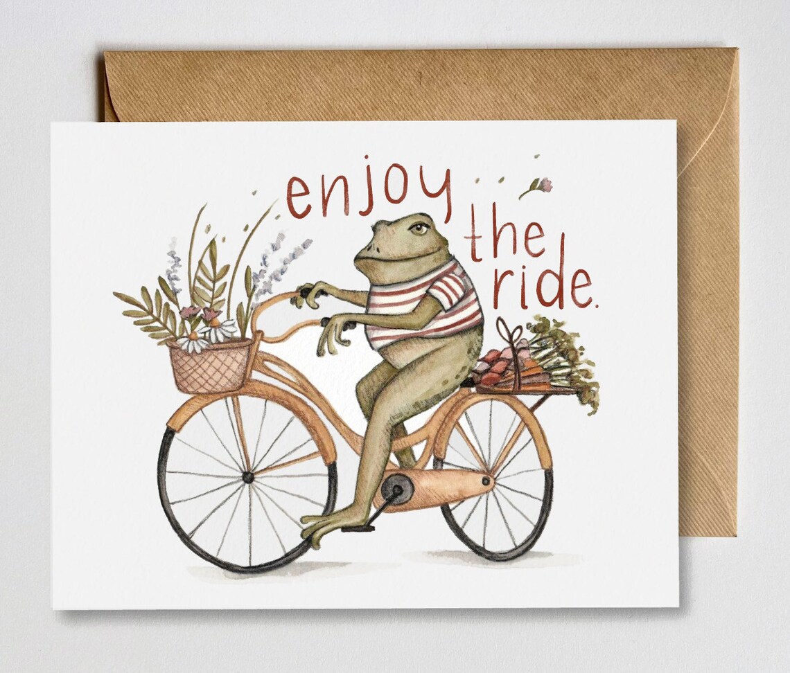 Enjoy the Ride Blank Greeting Card Handmade Illustrated Cozy - Etsy