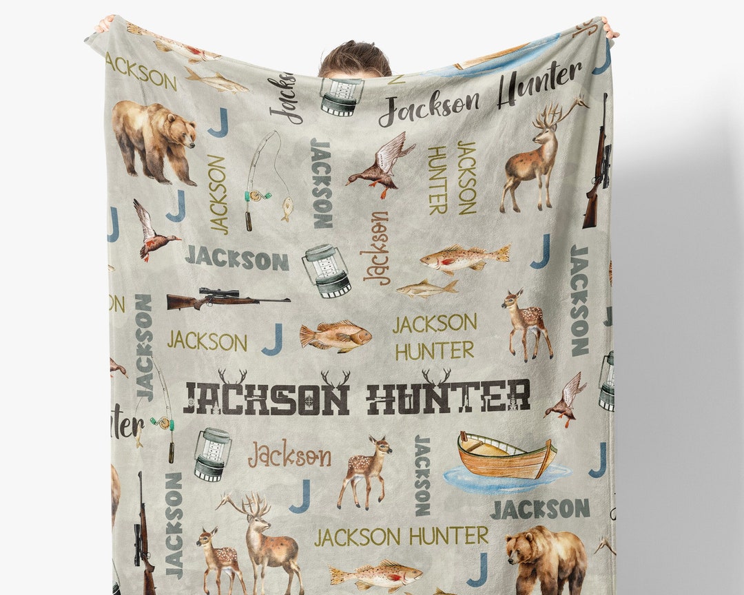 Hunting Baby Blanket, Custom Baby Boy Blanket, Custom Hunting Fishing ...