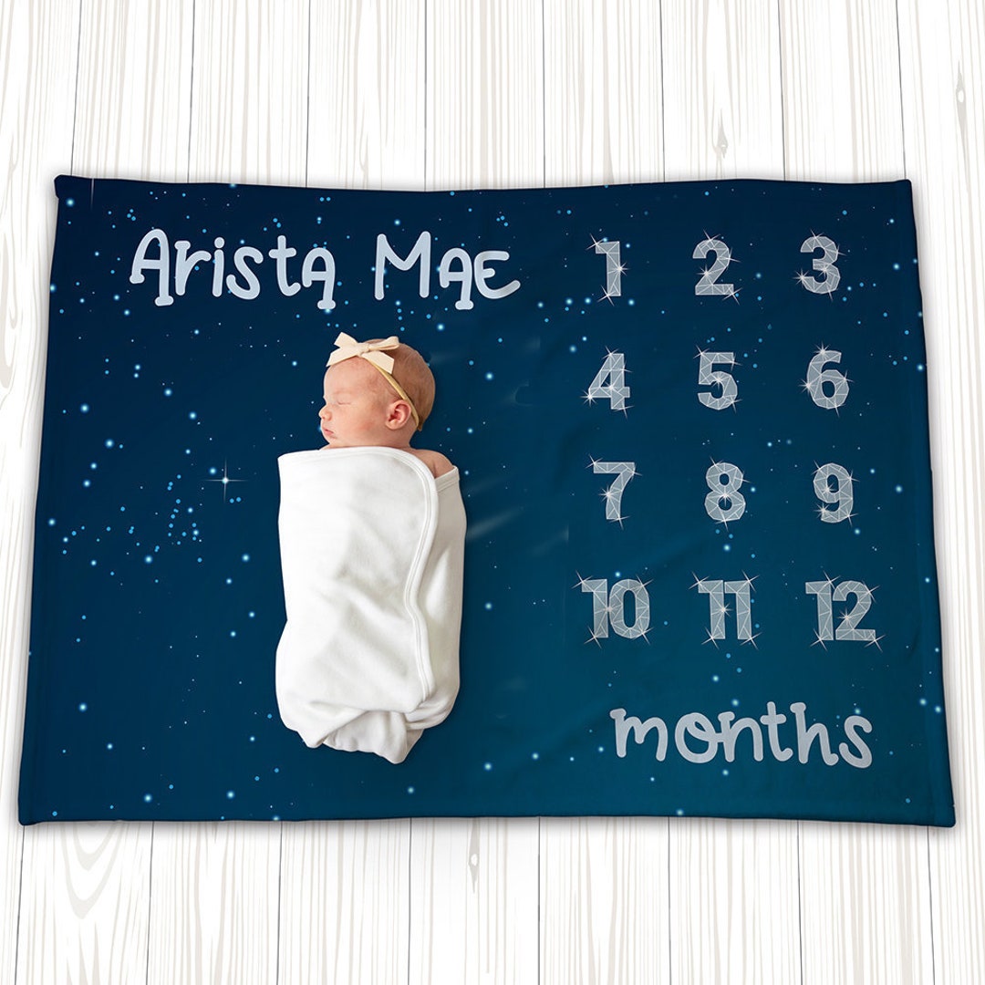 Constellation Milestone Blanket, Personalized Baby Blanket, Night Sky ...