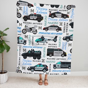 Personalized Police Baby Blanket, Baby Boy Blanket, Police Toddler ...