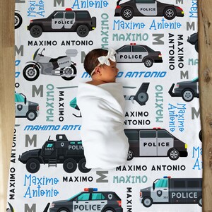Personalized Police Baby Blanket, Baby Boy Blanket, Police Toddler ...
