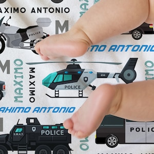 Personalized Police Baby Blanket, Baby Boy Blanket, Police Toddler ...