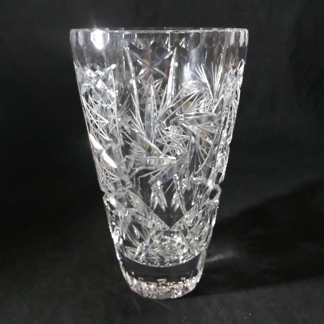 Beautiful Cut Lead Crystal Vase - Etsy
