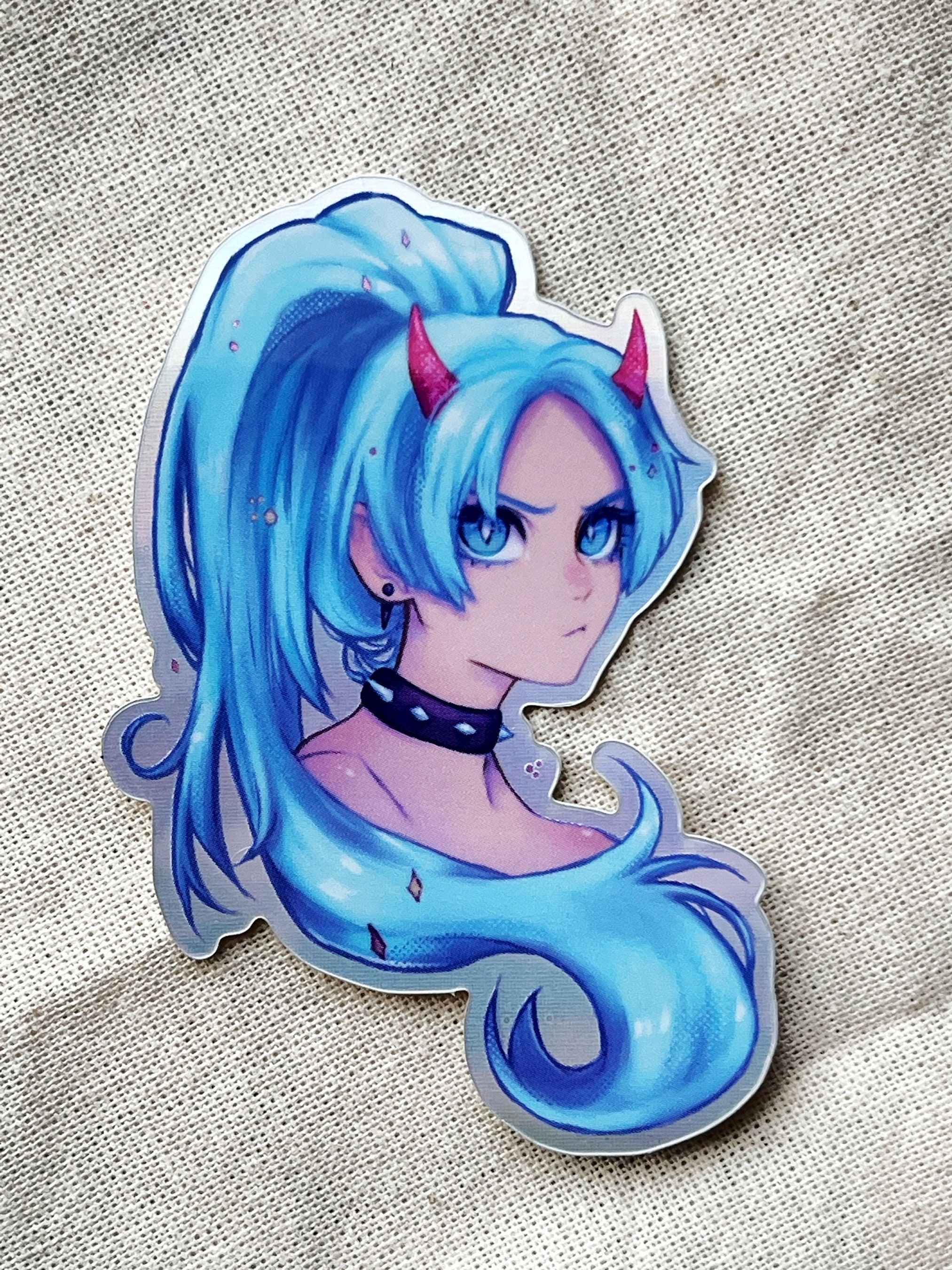 Devil Girl Holographic Sticker - Etsy
