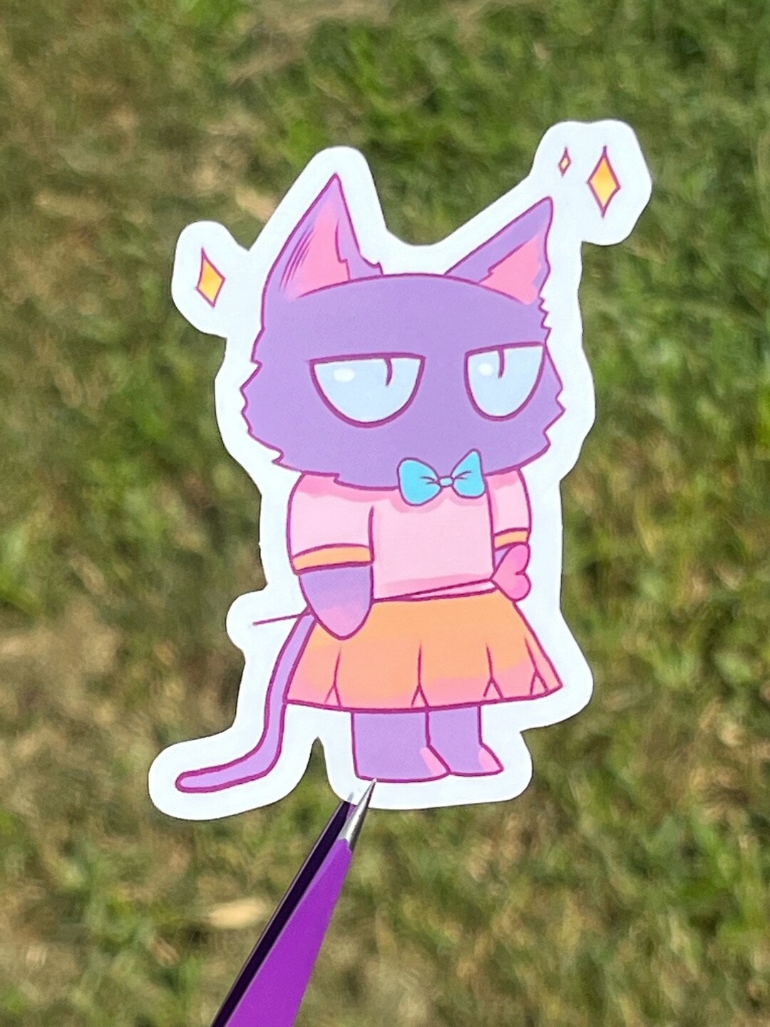 Grumpy Magical Cat Sticker - Etsy