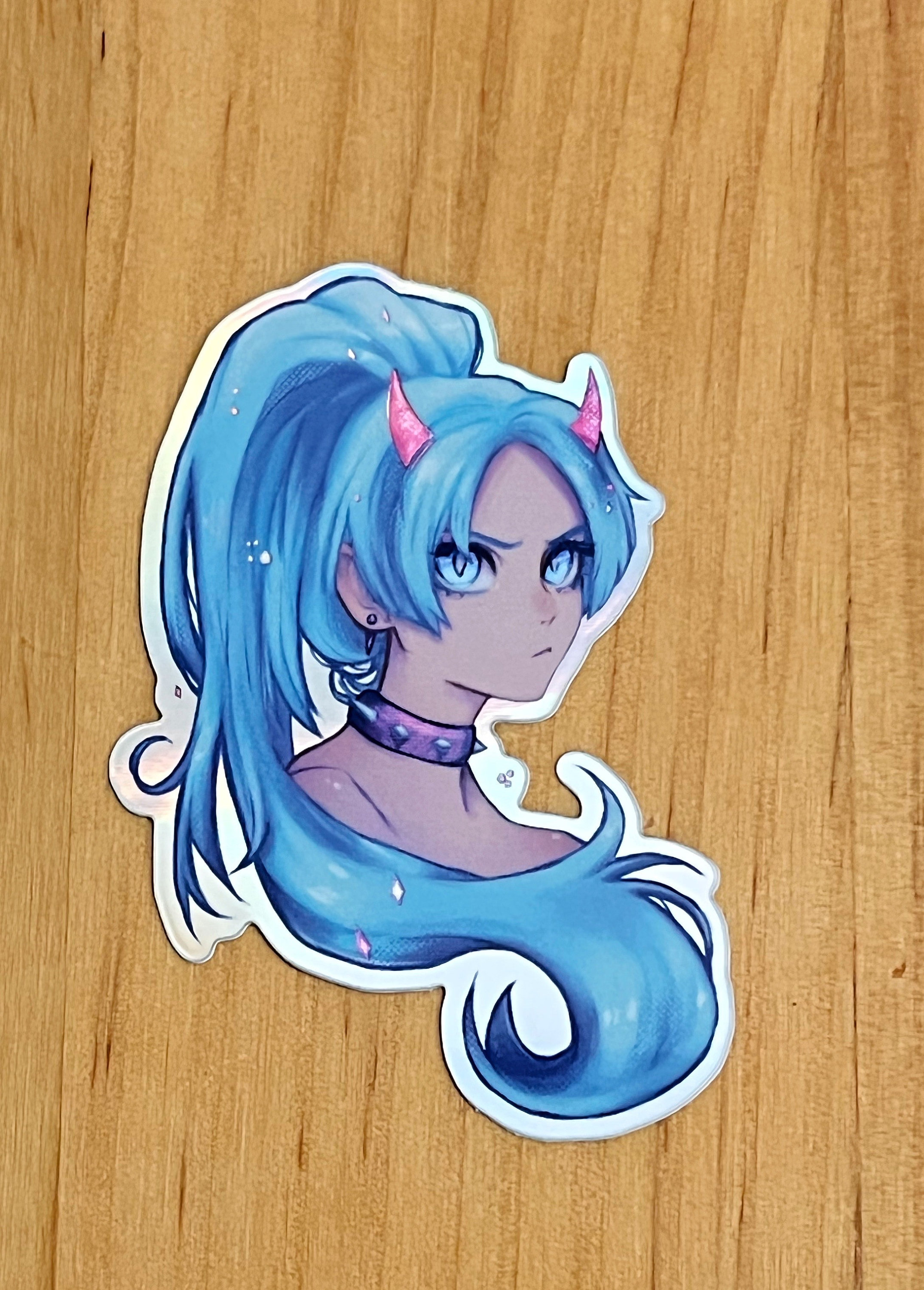 Devil Girl Holographic Sticker - Etsy