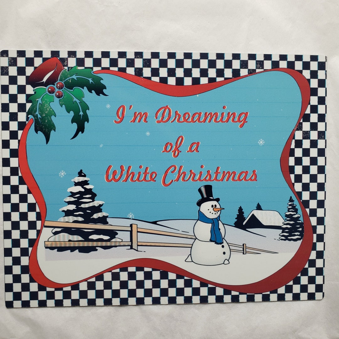 White Christmas Sign, Christmas Wreath Sign, Dreaming of a White ...