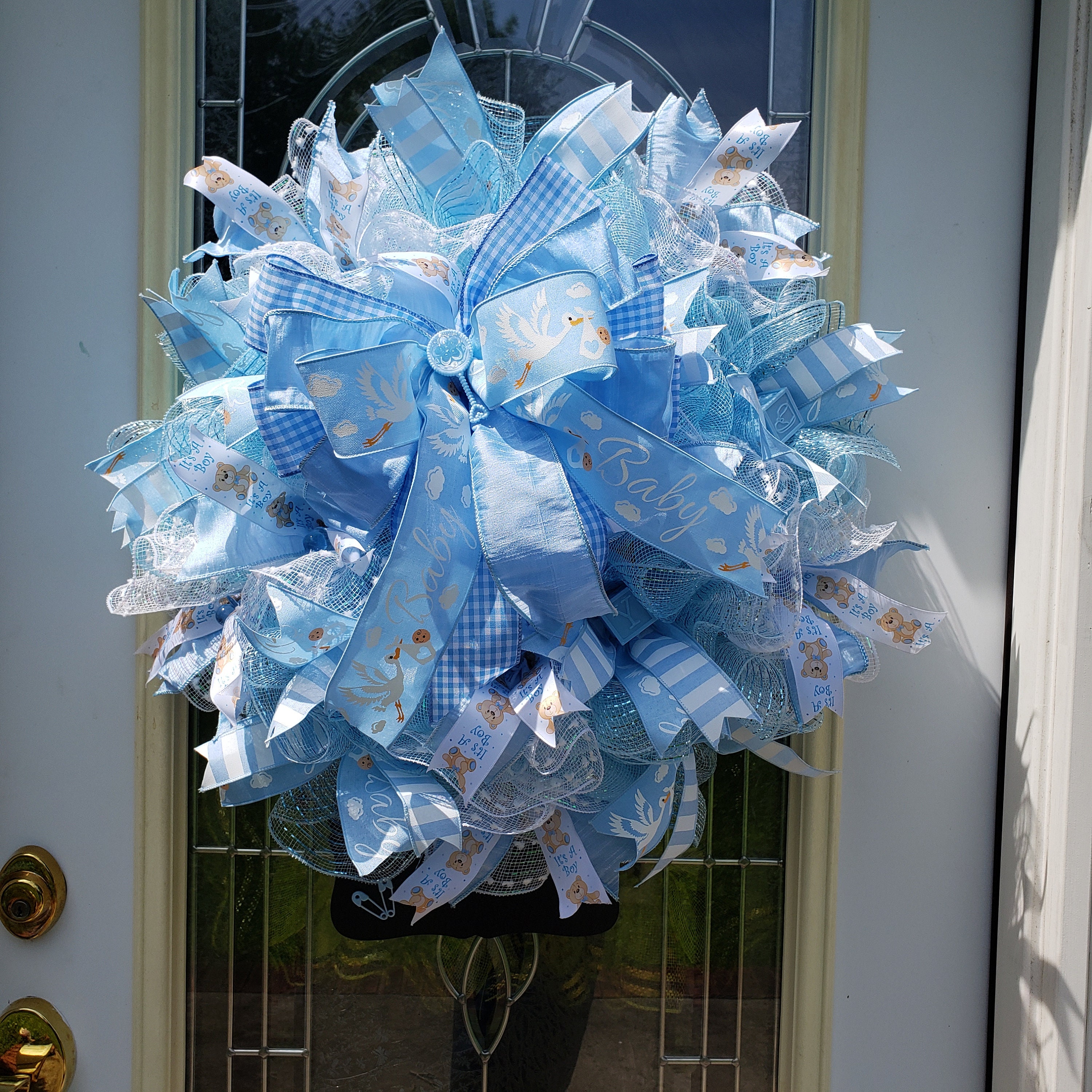 Baby Boy Wreath, Welcome Baby Boy, Welcome Baby, Pastel Blue Baby ...