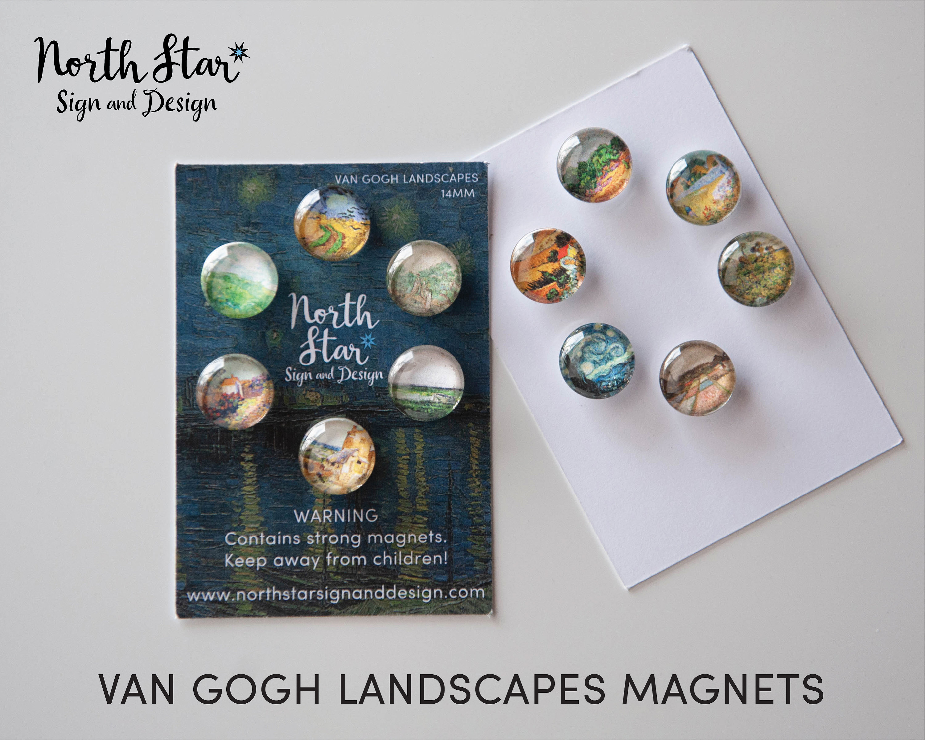 Van Gogh Magnet Sets Set of 12 Cabochon Magnets Handmade in - Etsy
