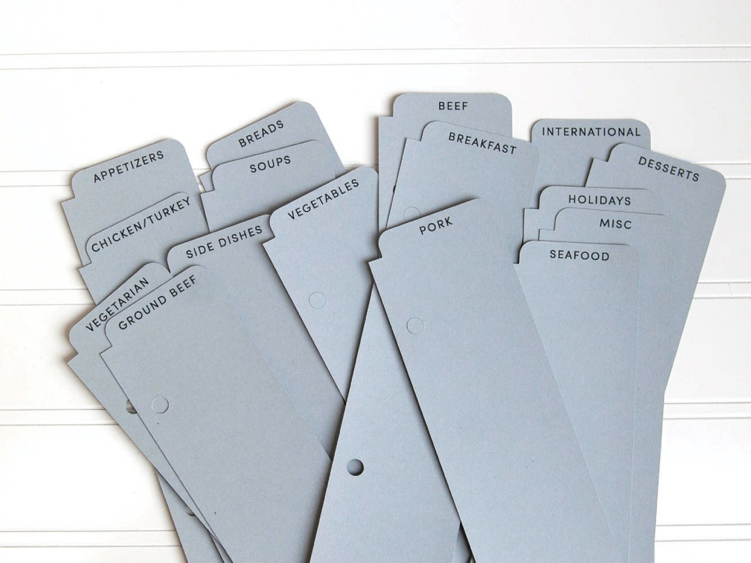 16 Recipe Binder Dividers Organization 3 Ring Binder Customized Tabs ...