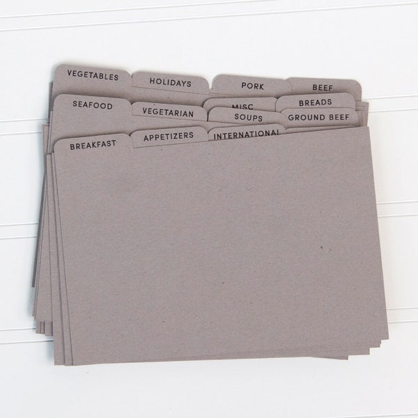 Recipe Card Dividers - Etsy