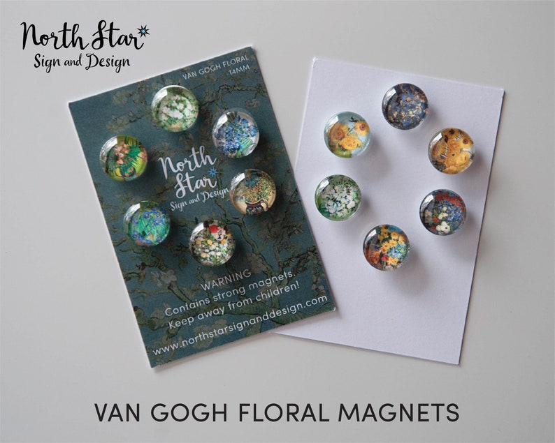 Van Gogh Magnet Sets Set of 12 Cabochon Magnets Handmade in | Etsy