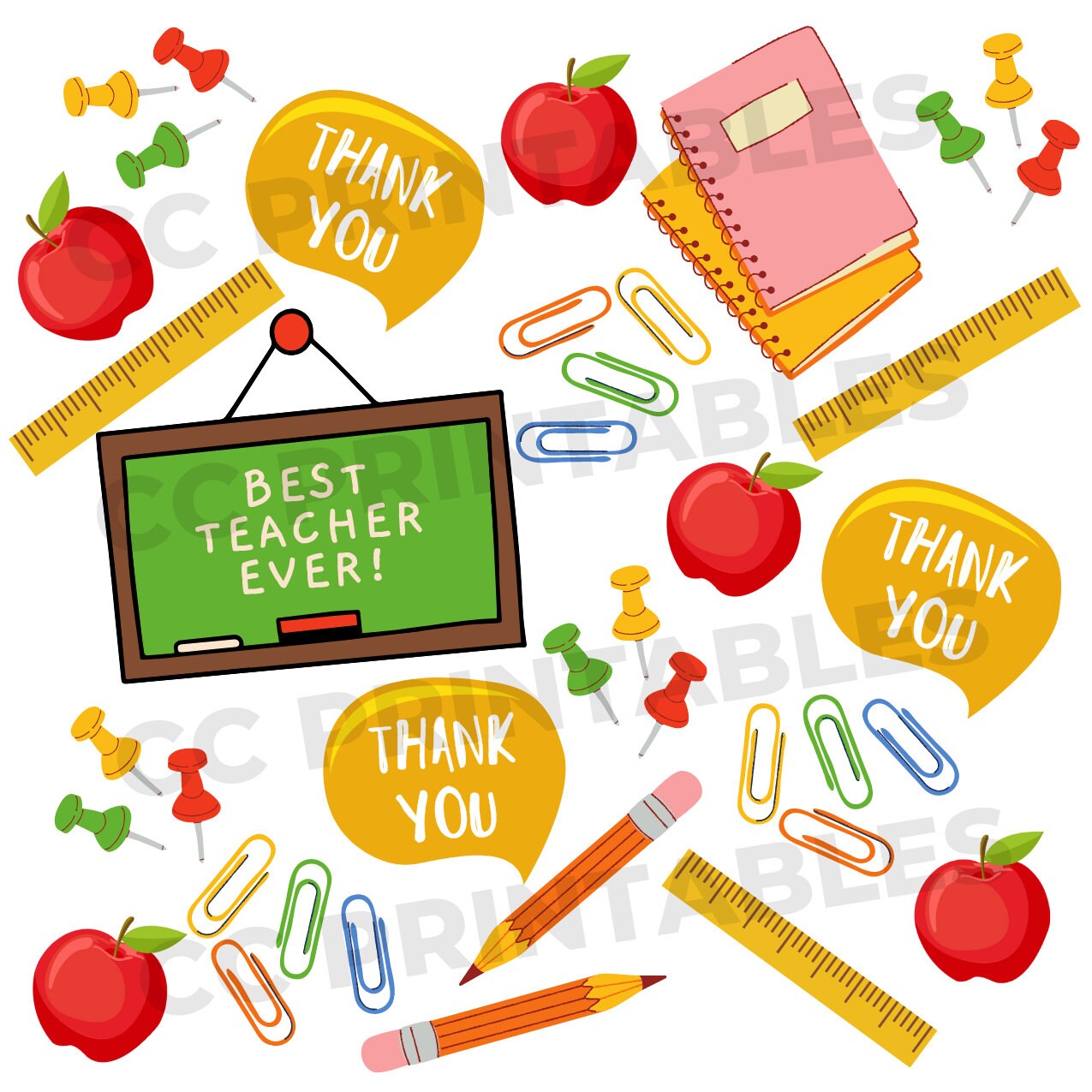 Teacher Appreciation Doodle Messages for Printing Cookies, Edible ...