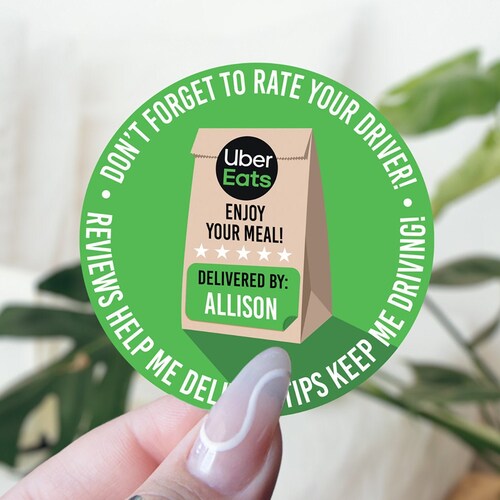 Personalized Uber Eats Labels Delivery Circle Stickers - Etsy