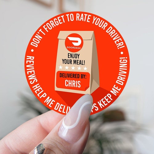 Personalized Doordash Labels Delivery Circle Stickers Food - Etsy