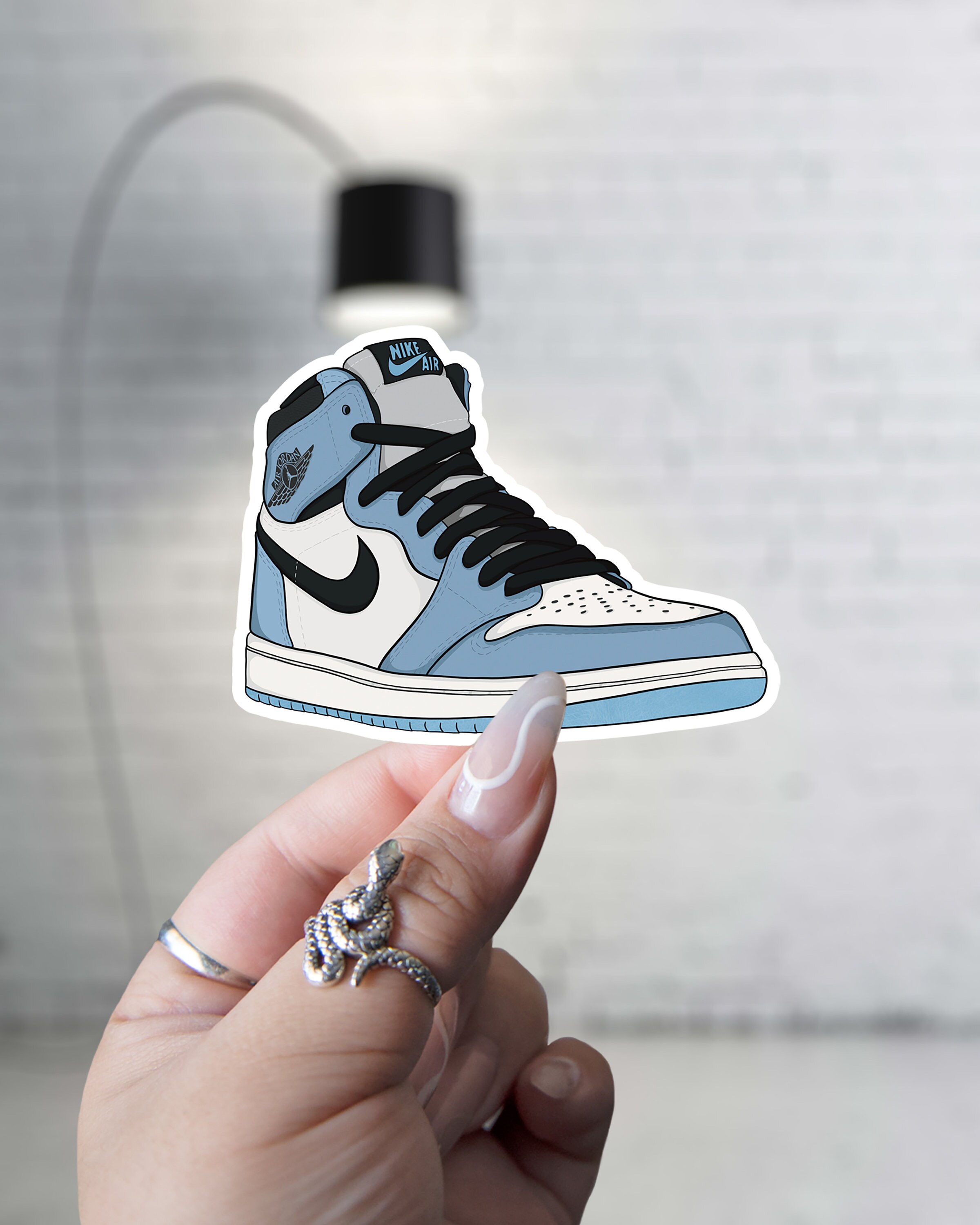 Jordan 1 Retro High White "university Blue" Sticker - Etsy