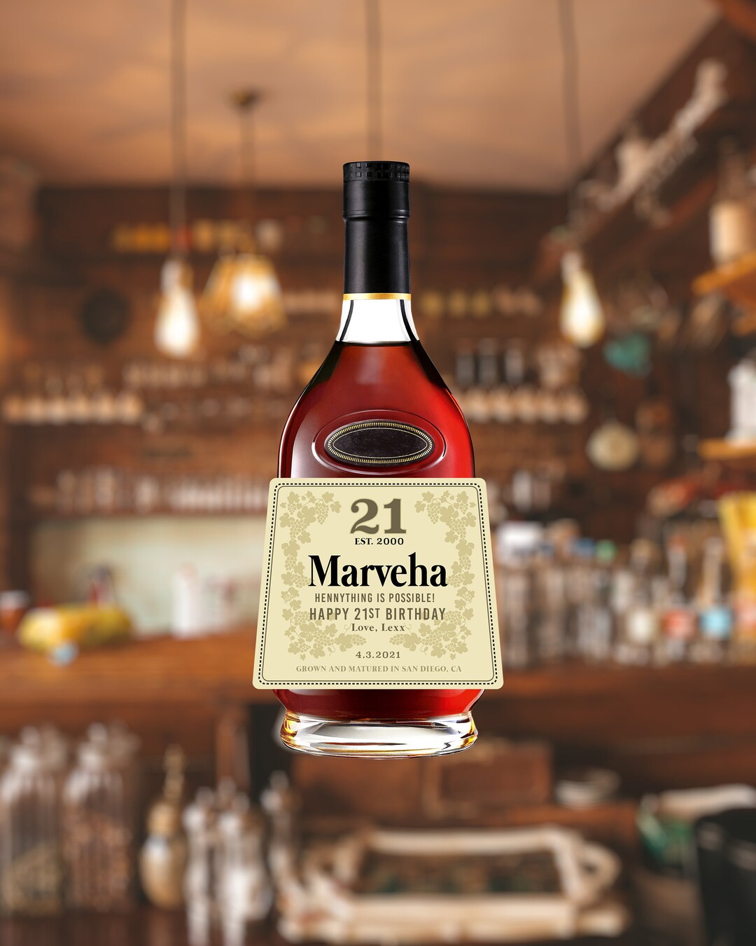 DIGITAL DOWNLOAD Custom Printed Cognac Label (750ml) (OLD Version) - Etsy