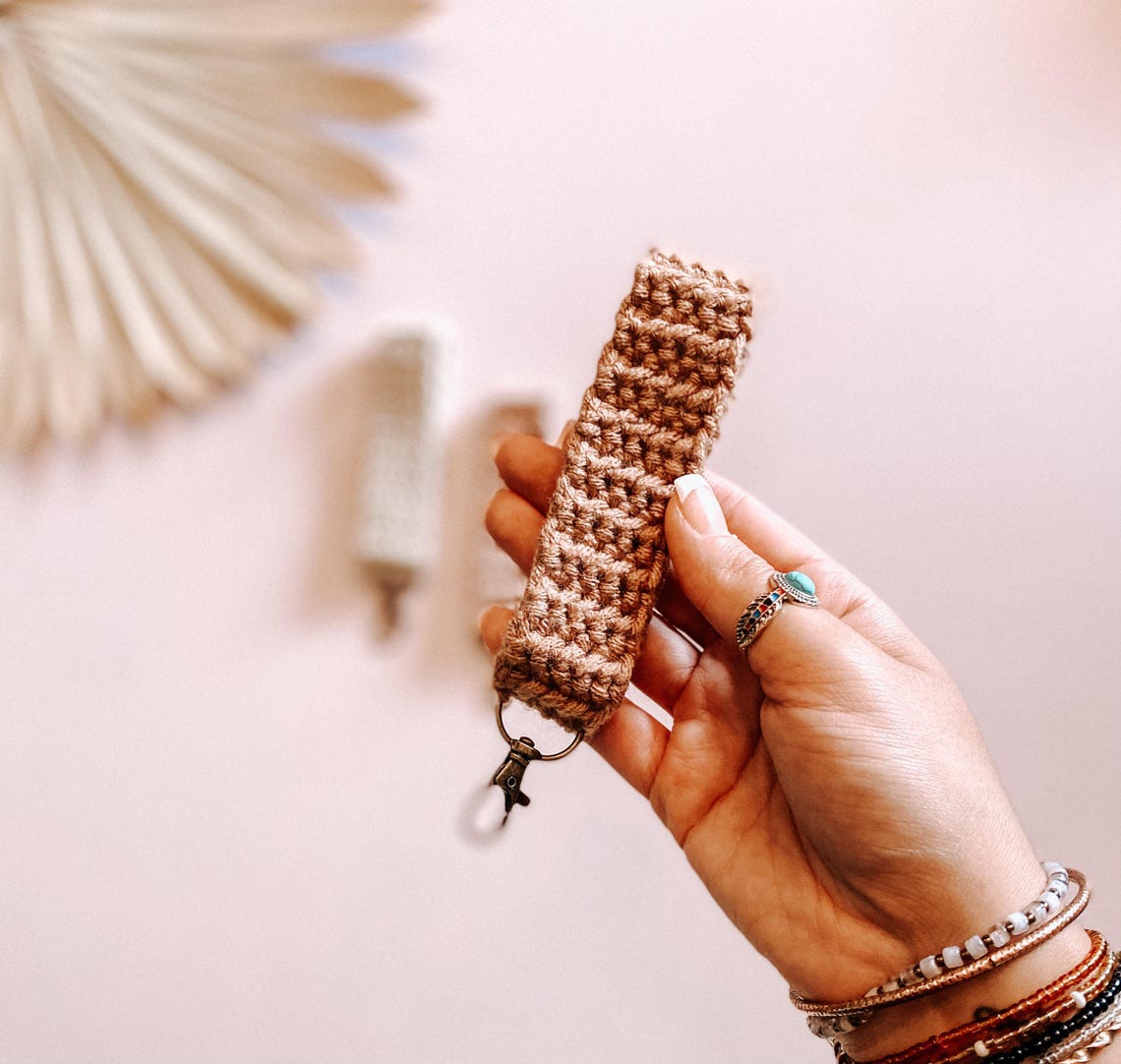 Crochet Wristlet Keychain | Boho Key Wristlet | Crochet Keychain ...