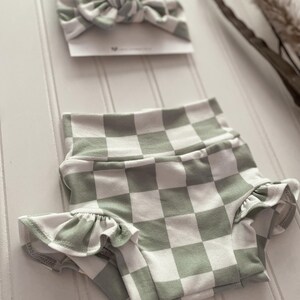 High Waisted Ruffled Bummies and Bow Set High Waisted Ruffled Baby Shorts Babygirl Bummies ...