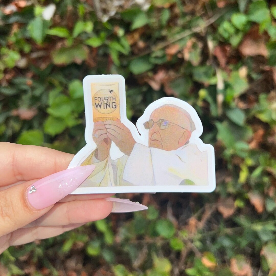 Fourth Wing Pope Cartoon Sticker, Tumbler Decal, Laptop Decal, Smut ...