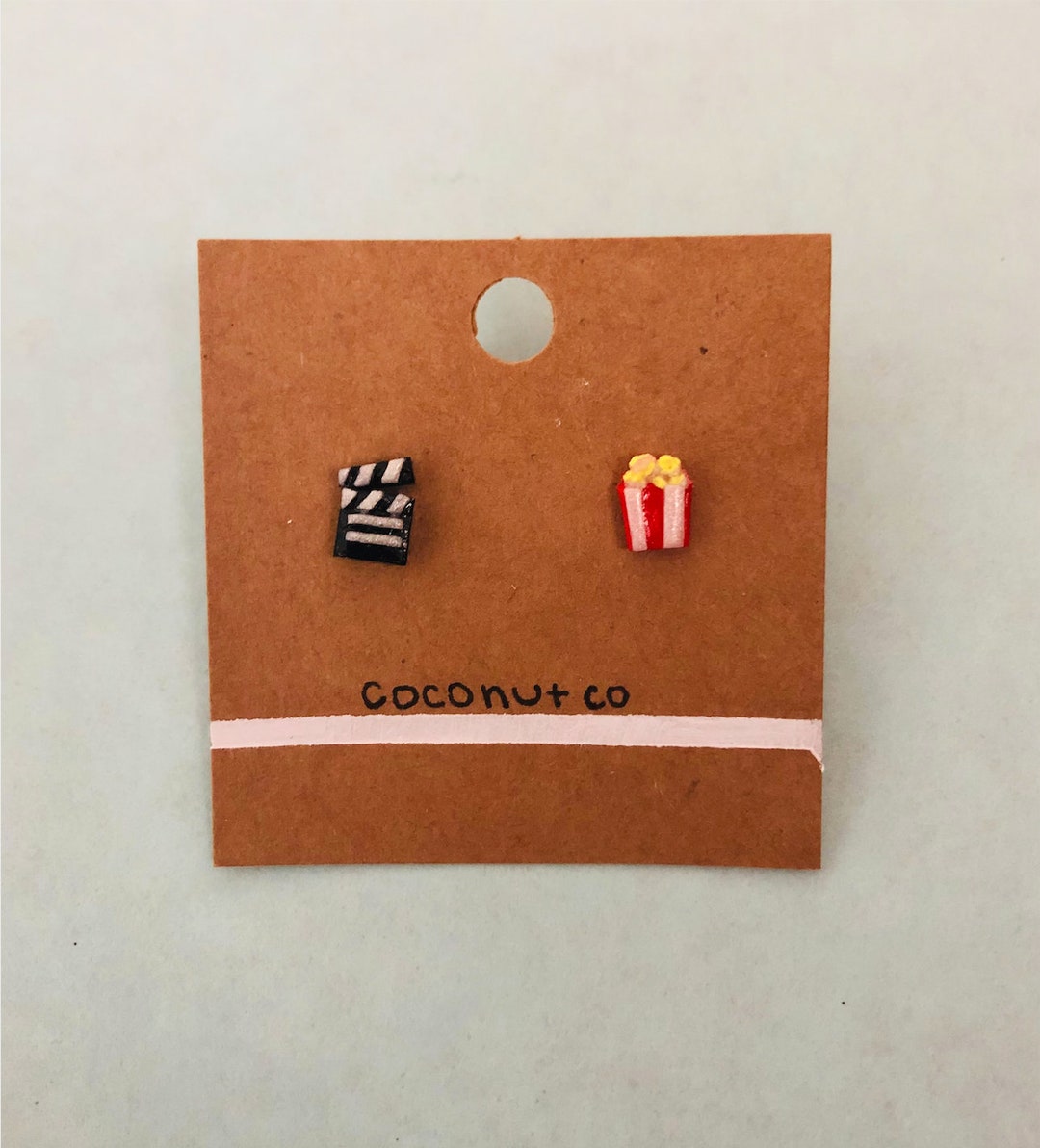 Handmade Polymer Clay Popcorn and Movie Earrings - Etsy