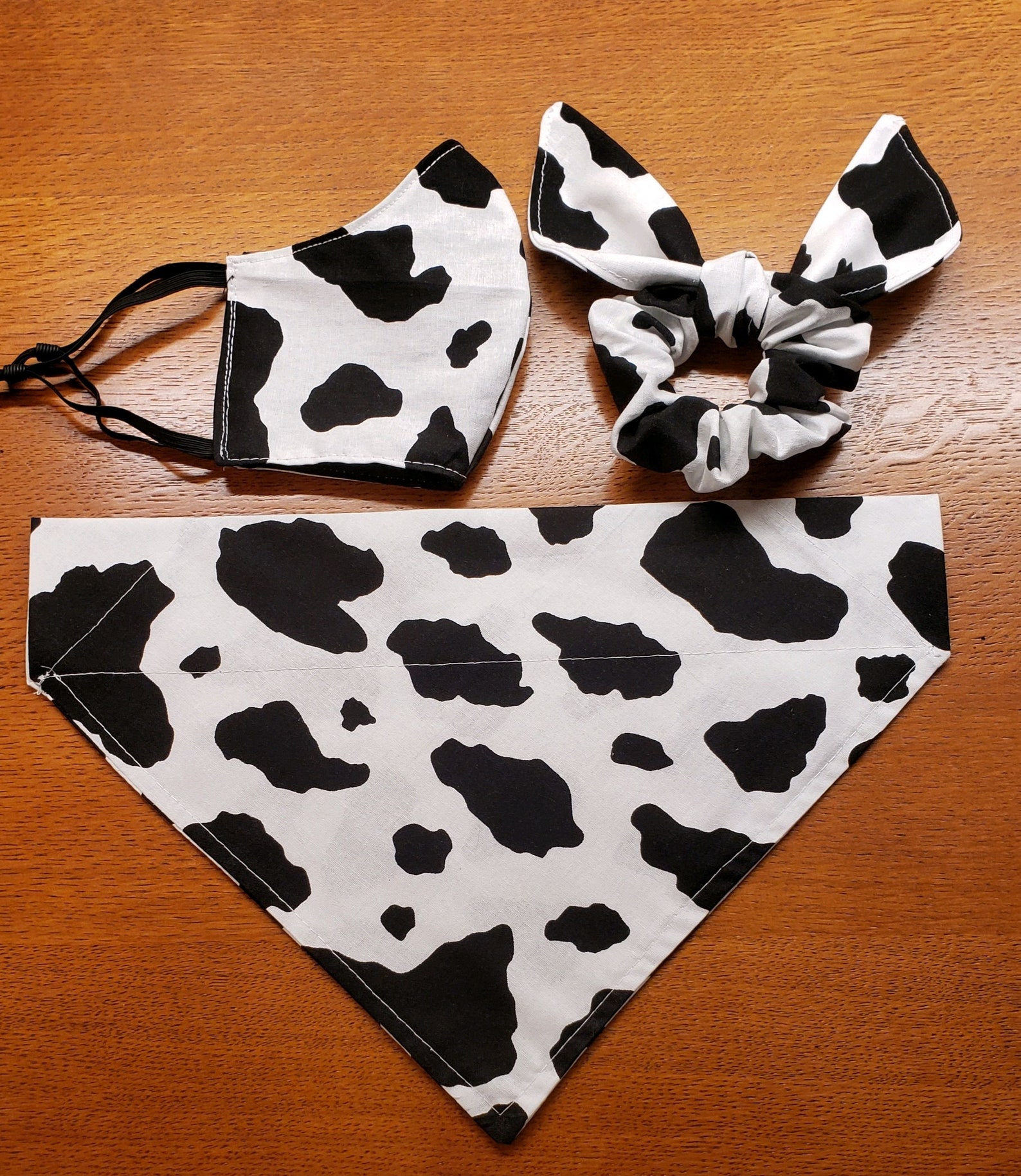 Cow Print Dog Bandana/pet Bandana/cat Bandana/over the Collar - Etsy