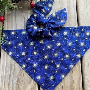 Christmas Bandana/chritmas Star Bandana With Matching Hair Scrunchie ...