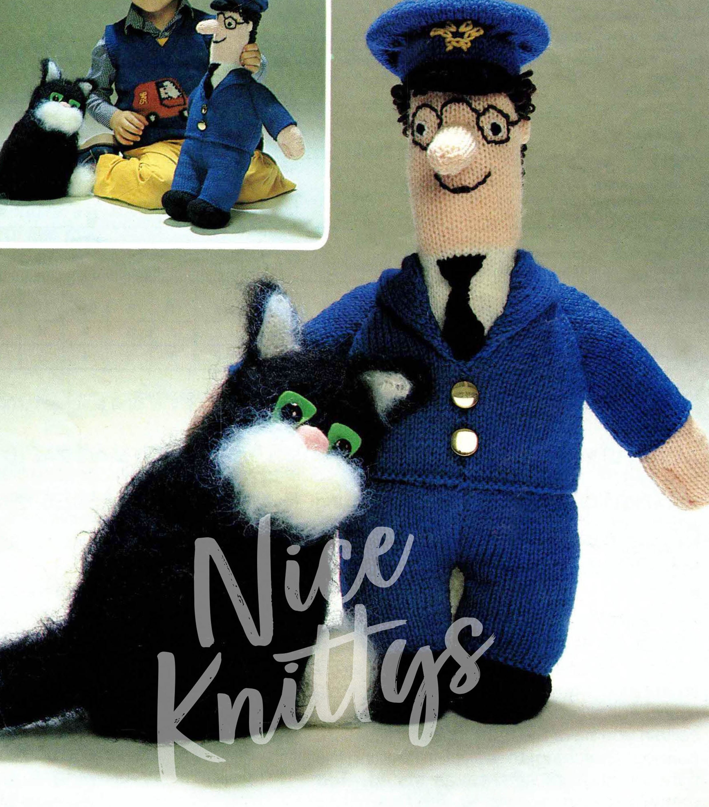 Vintage Knitting Pattern, Postman & Cat, Digital PDF Download - Etsy UK