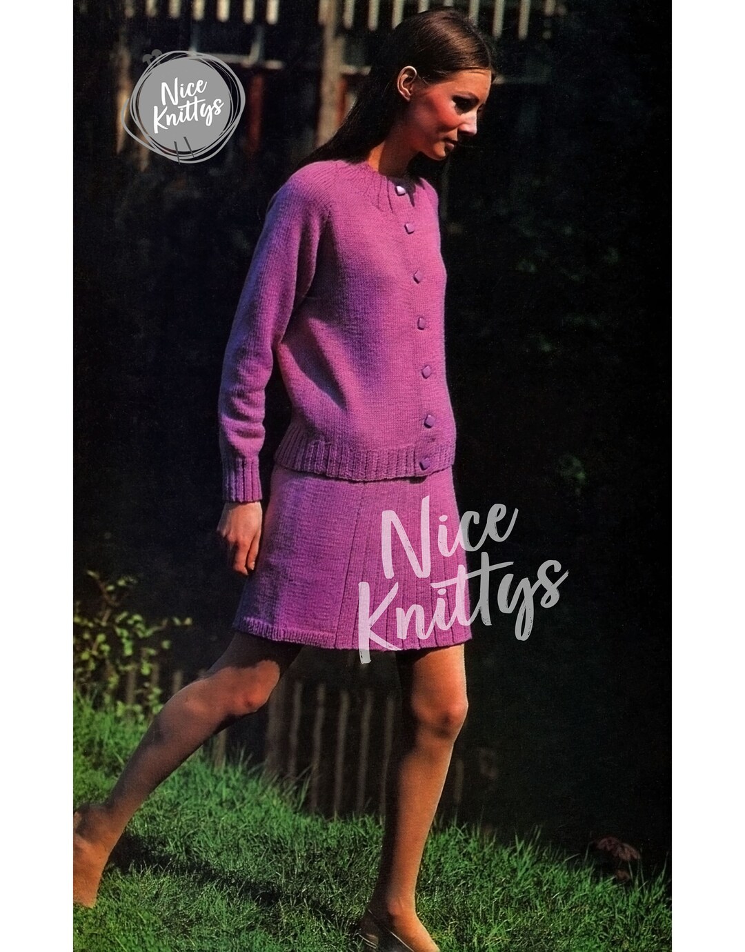 Vintage 1970's Knitting Pattern for Women's Cardigan Suit to Fit 30 ...