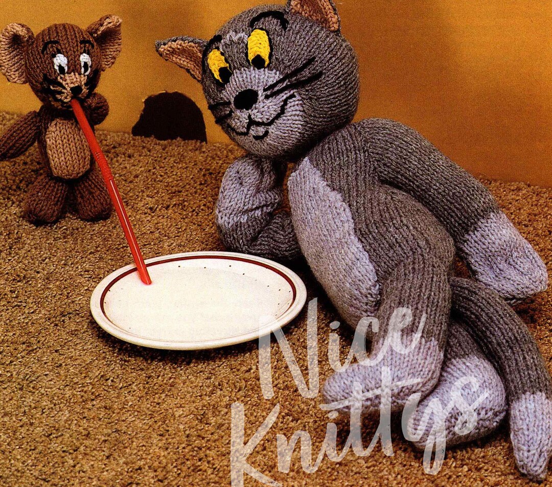 Vintage Knitting Pattern, Tom and Jerry, Digital PDF Download - Etsy