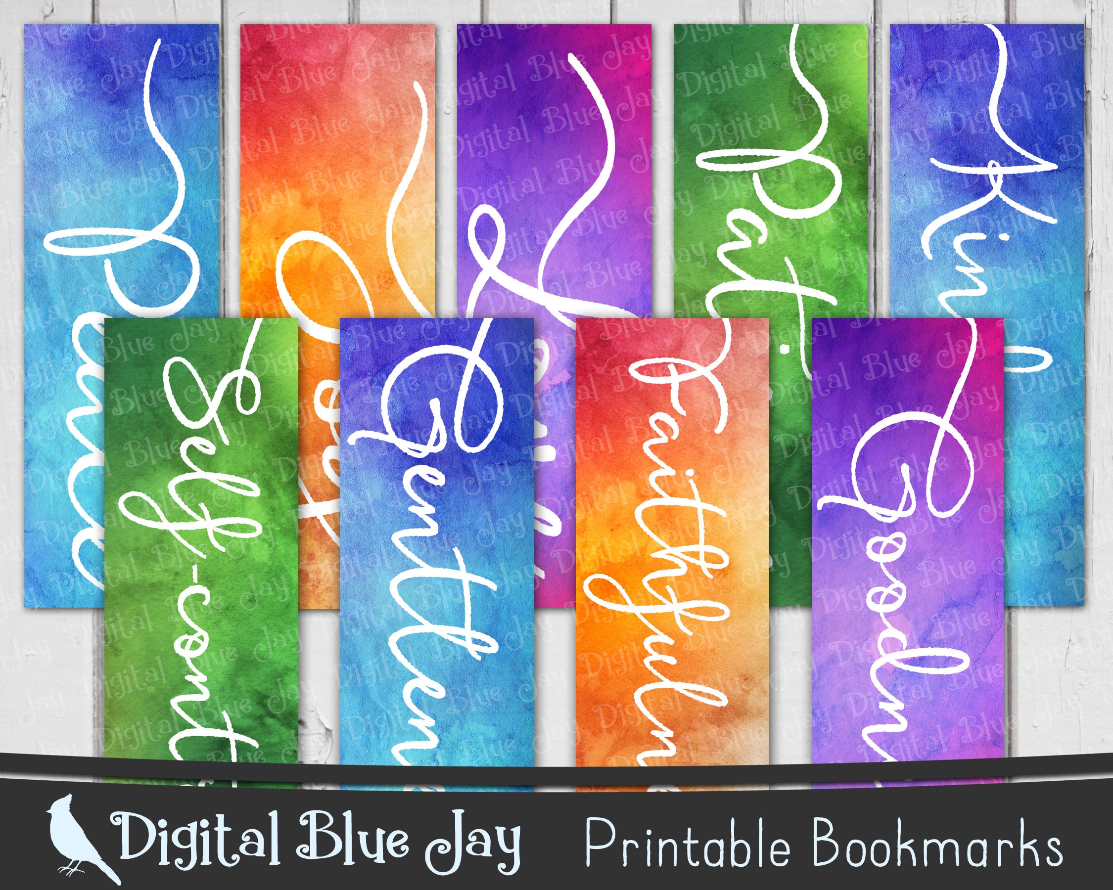 Printable Bookmarks - Watercolor Fruits of the Spirit Bookmarks ...