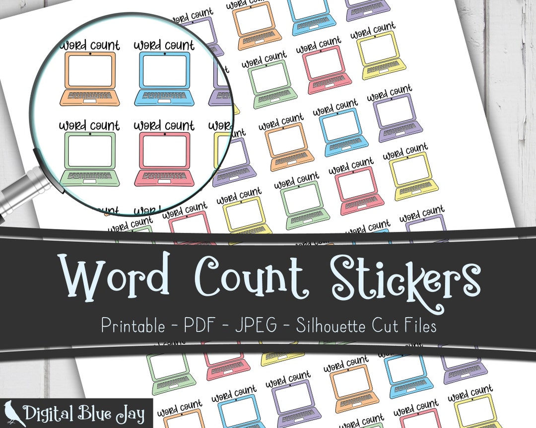 Word Count Tracker Writer Printable Planner Stickers, Writing Word ...
