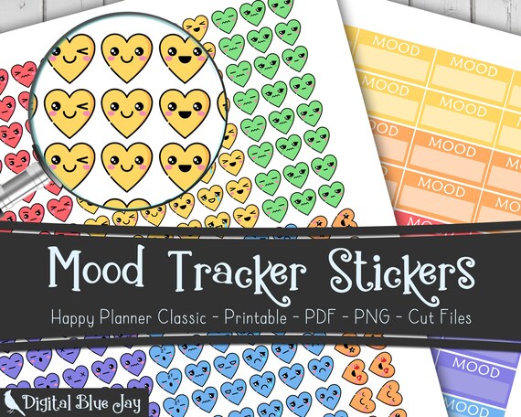 Mood Tracker Stickers Printable Planner Stickers Kawaii | Etsy