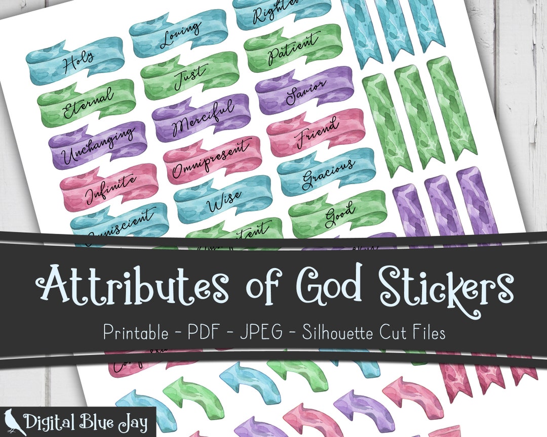 Bible Journal Stickers, Attributes of God, Bible Journaling, Christian ...