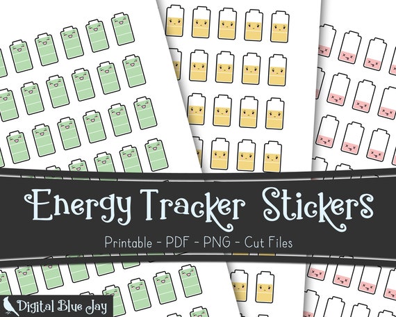 Chibi Energy Tracker Stickers Printable Planner Stickers - Etsy