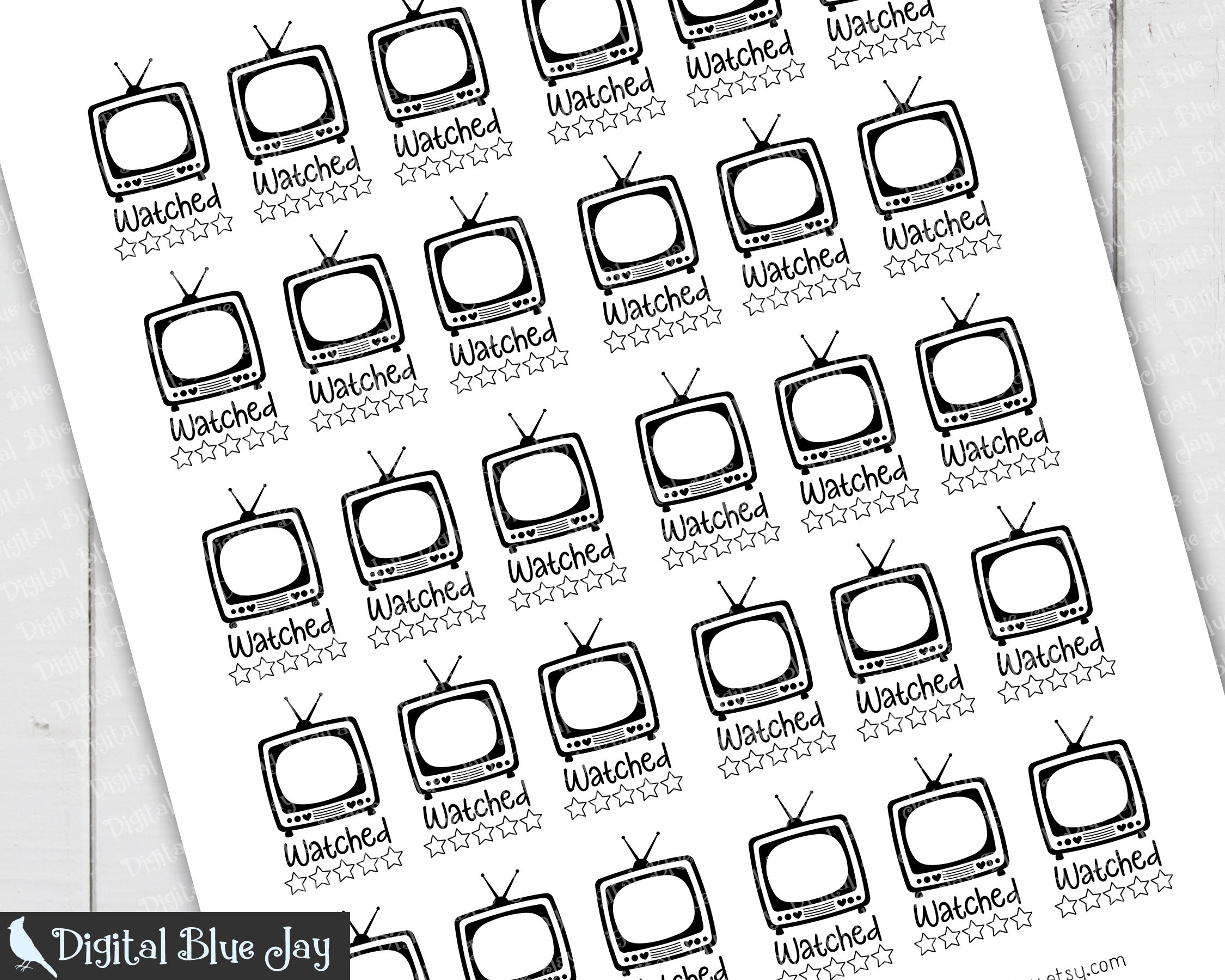 TV Planner Stickers, Movie Ratings Stickers, TV Rating, Movie Planner ...