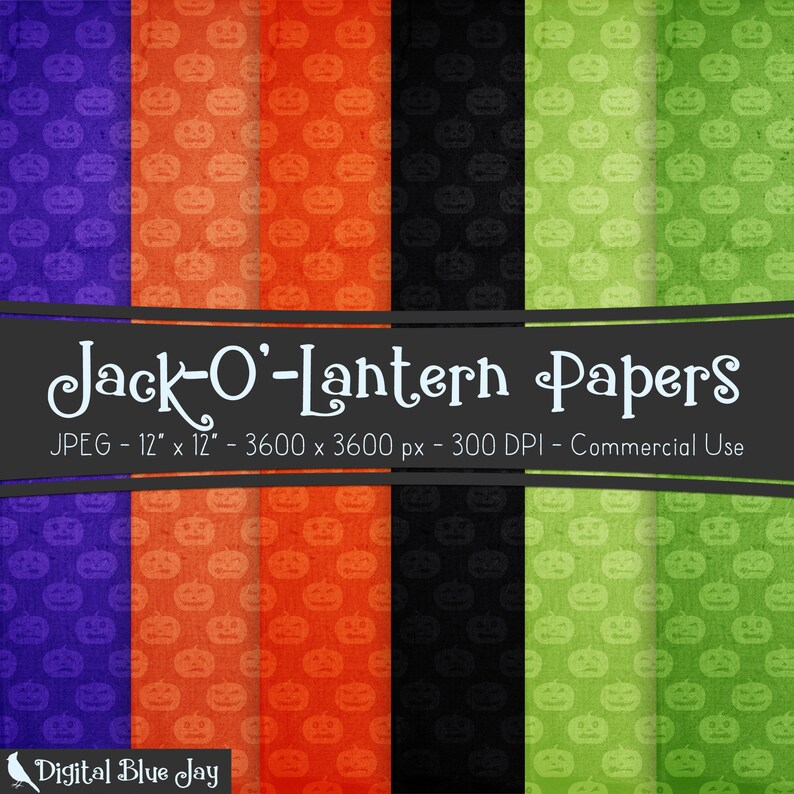 Halloween Jack-o'lantern Texture Digital Papers, Digital Scrap Booking ...